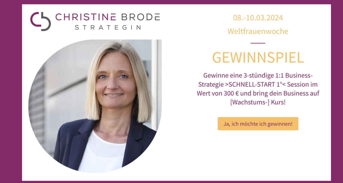 Gewinnspiel - Christine Brode - Strategin
